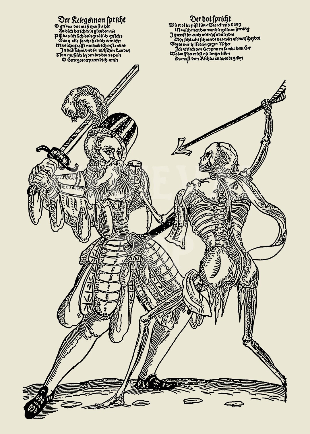 Medieval Zweihänder & Death Art, Medieval Pop Art Print, Occult Death ...