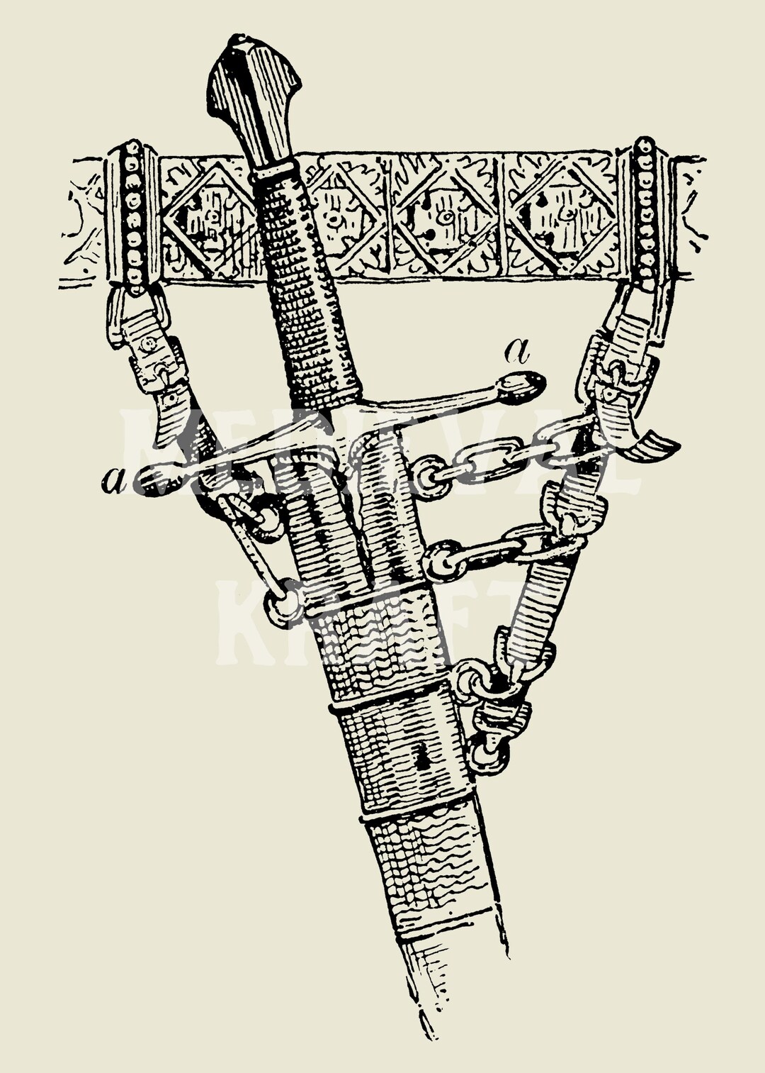 Medieval Sword Art, Medieval Pop Art Print, Medieval Warrior Weapon Art ...