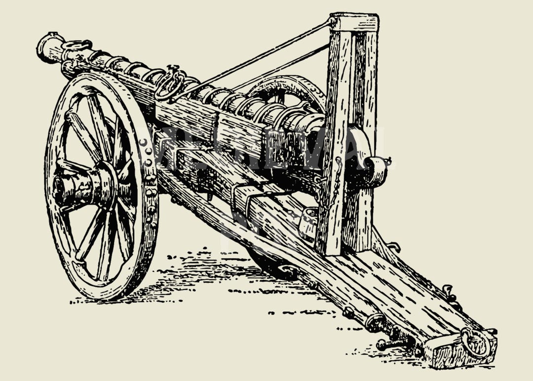 Renaissance Cannon Artillery Art, Medieval Pop Art Print, Gun Firearm ...