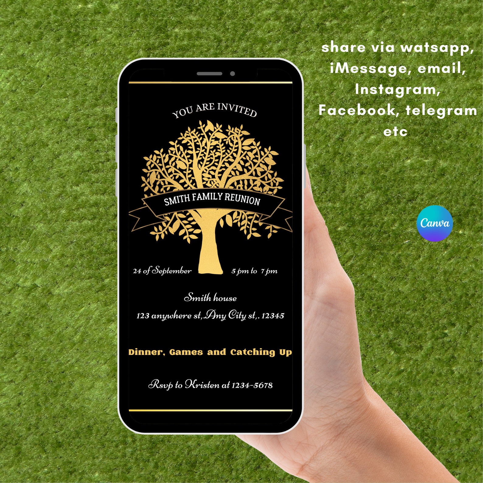 Family Reunion Invitation | Editable Family Reunion Invite Template ...