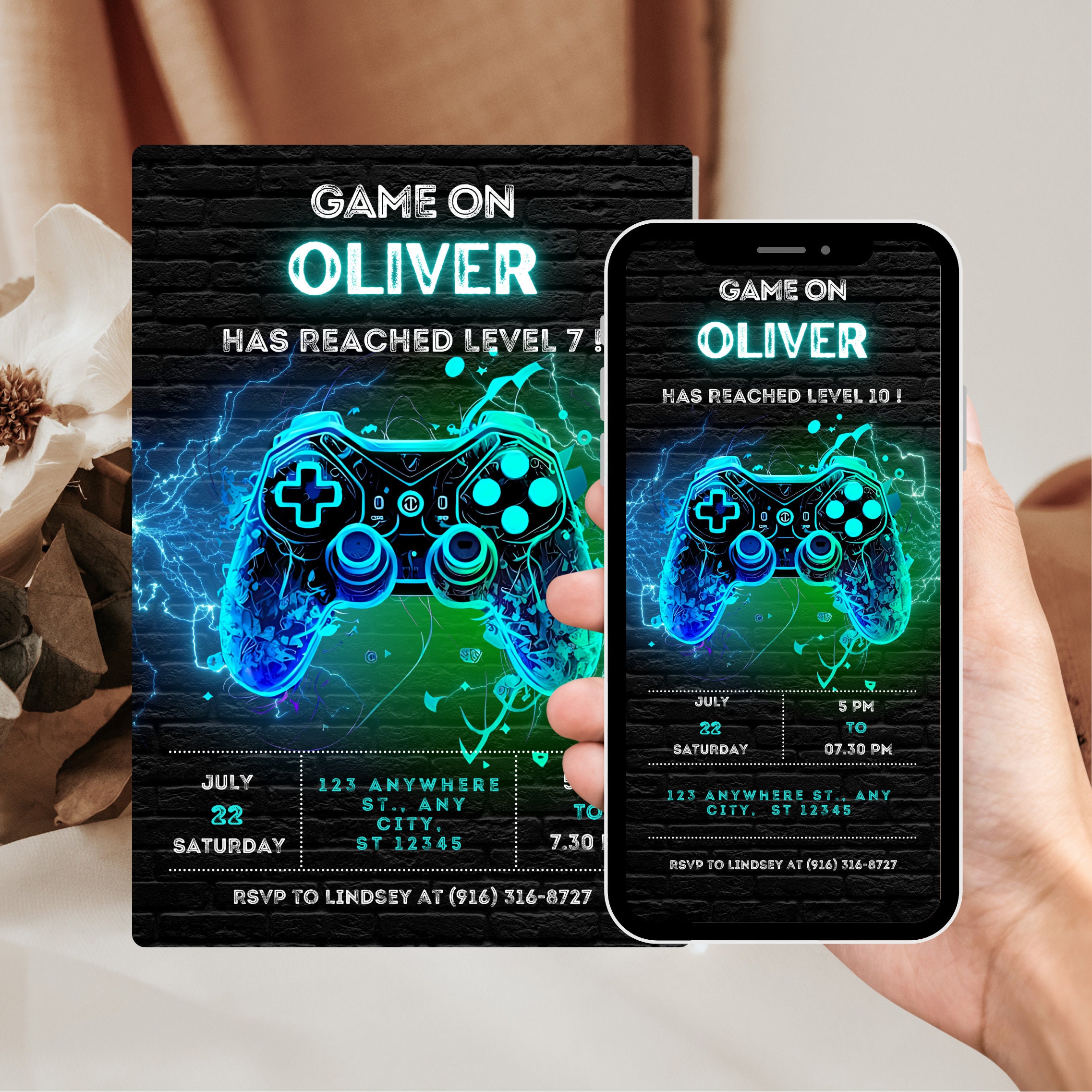 Video Game Birthday Invitation Template, Video Game Invitation, Video ...