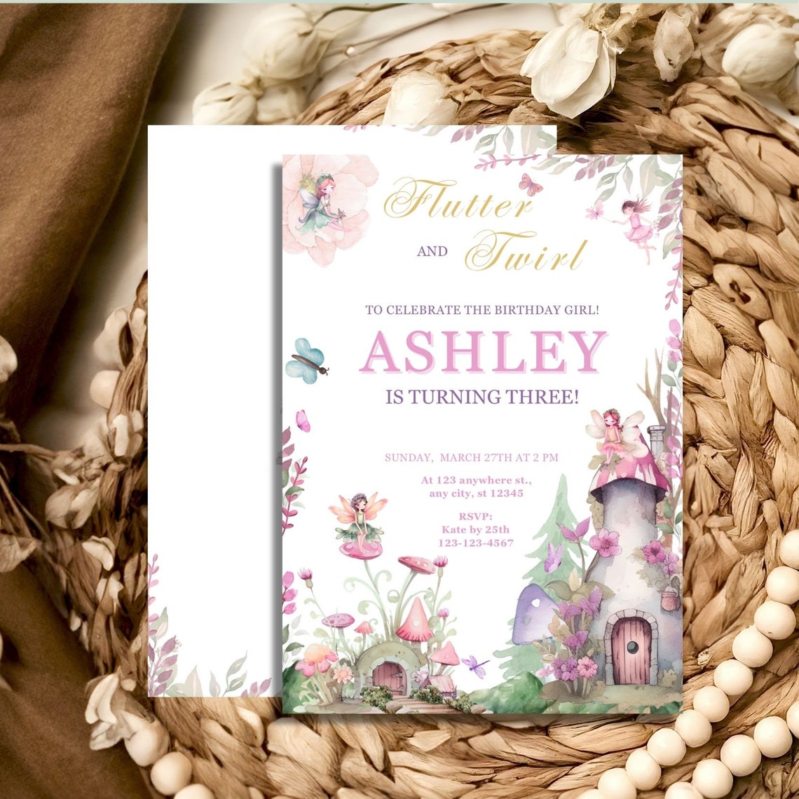 Editable Fairy Birthday Invitation, Fairy Invitation, Any Age Birthday ...