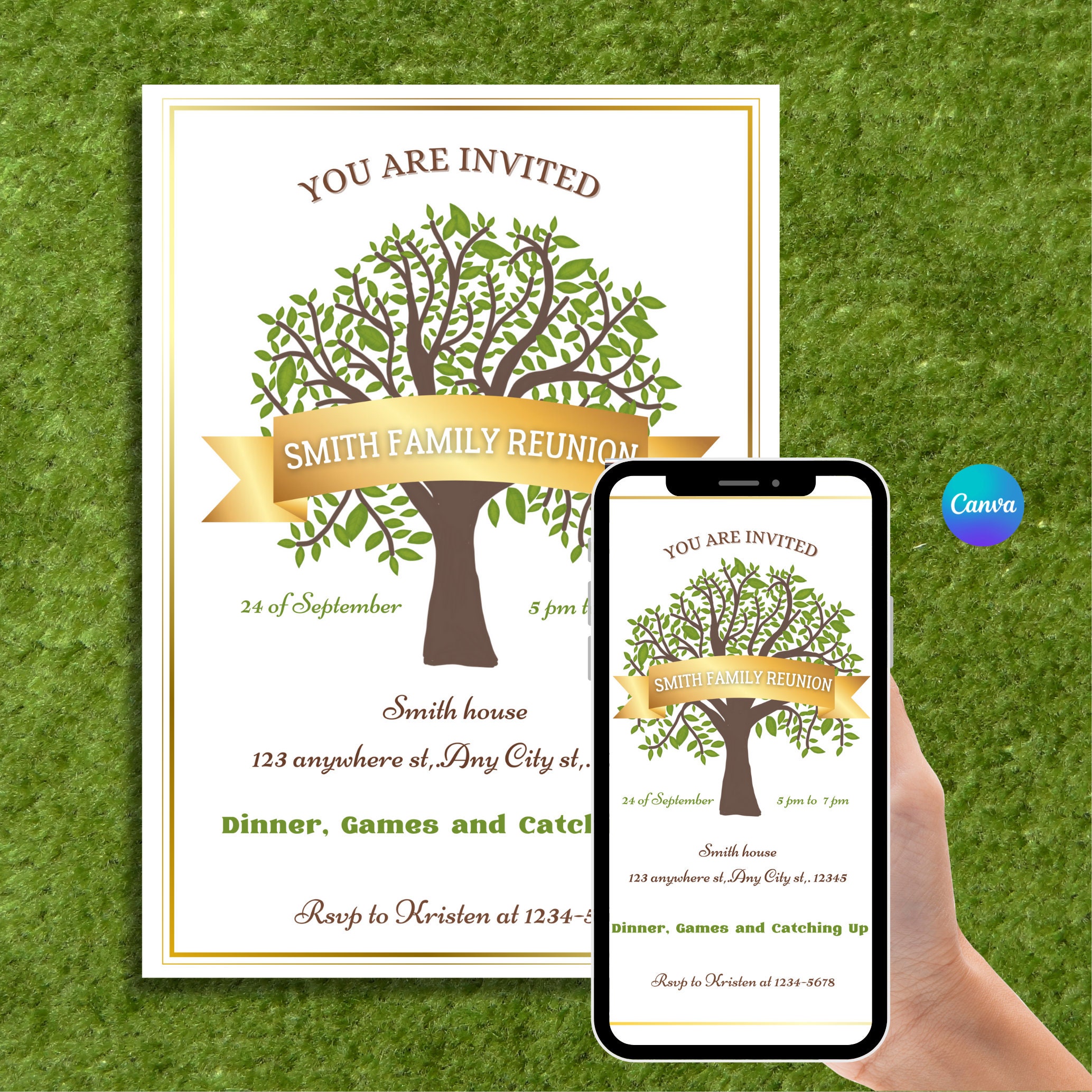 Thanksgiving Family Reunion Invitation | Editable Family Reunion ...