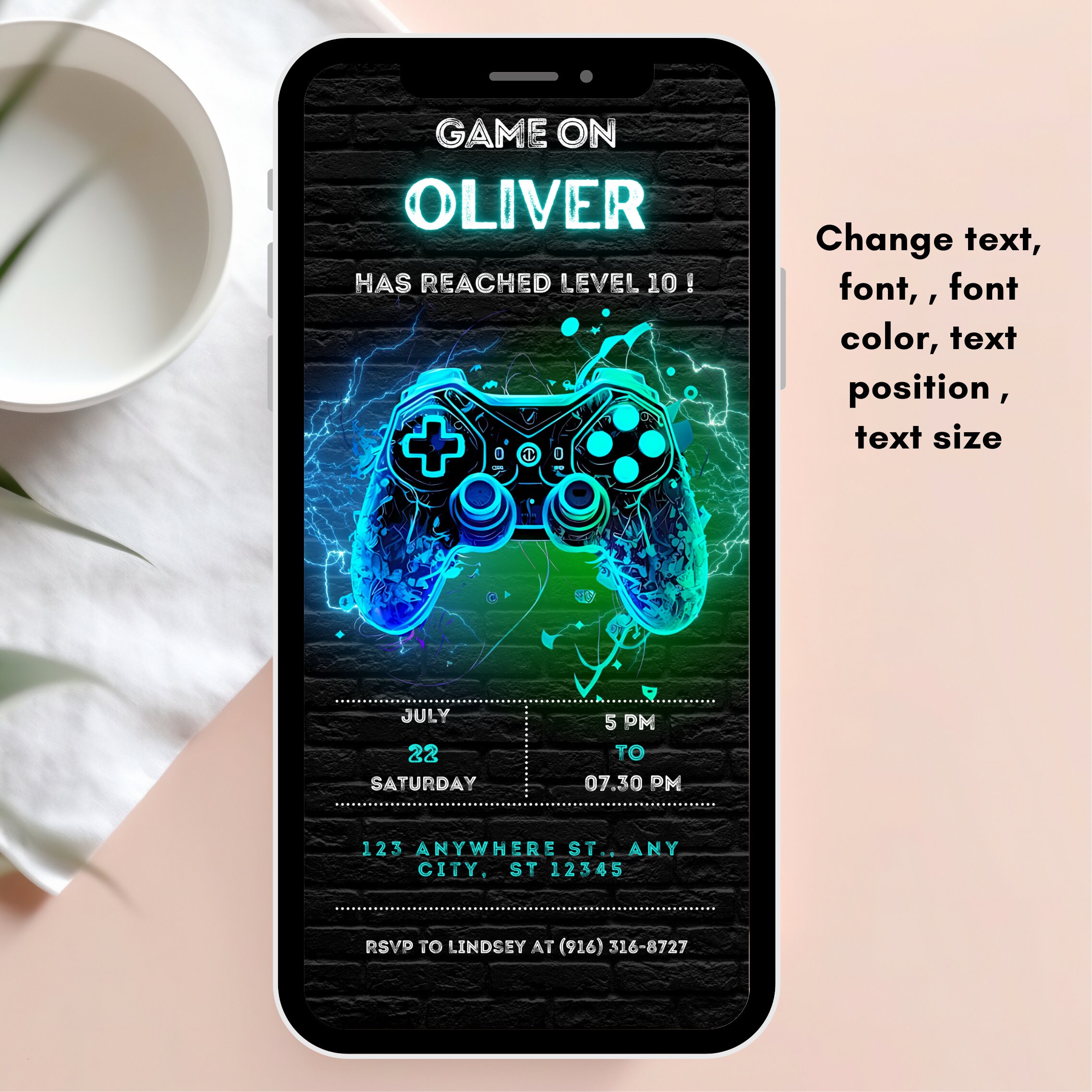 Video Game Birthday Invitation Template, Video Game Invitation, Video ...