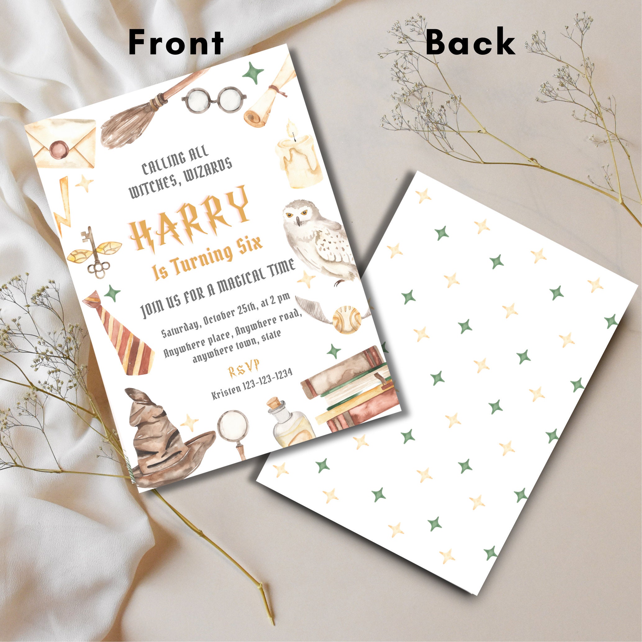 Editable Wizards Invitation, Printable Birthday Party Invitations ...