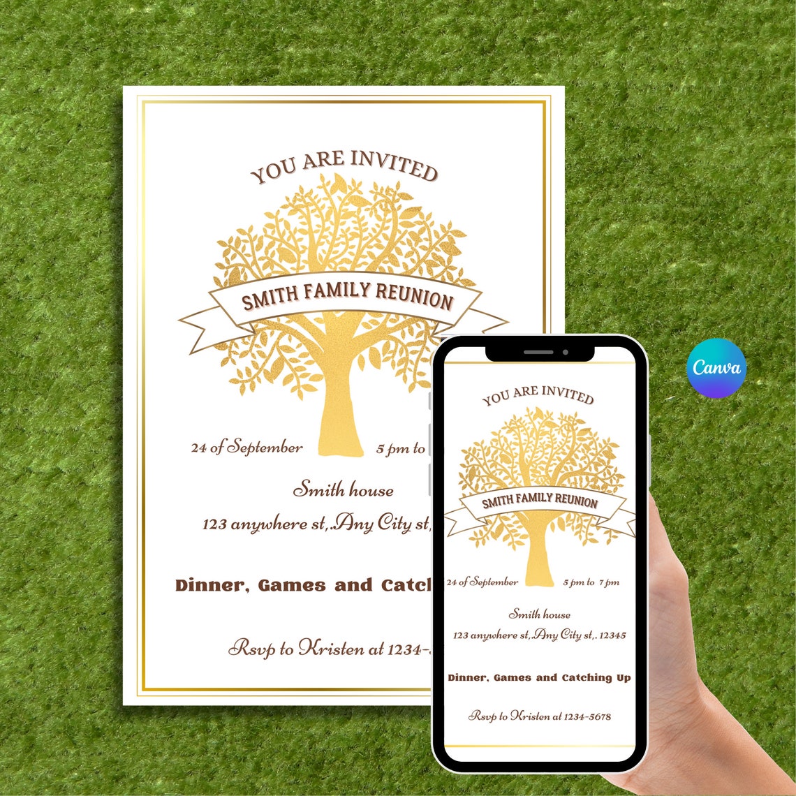 Family Reunion Invitation, Family Reunion Invitation Template, Editable ...