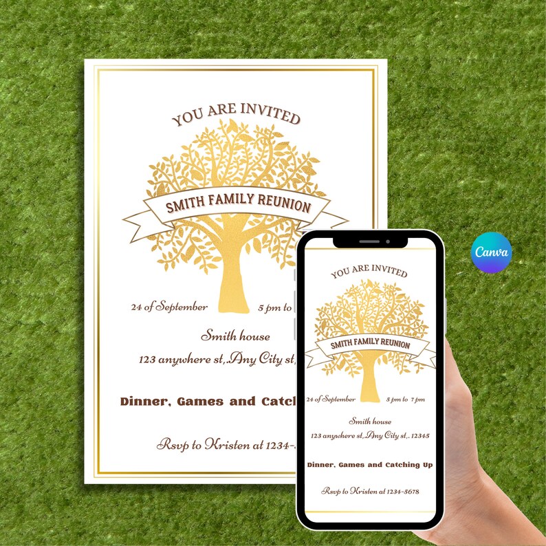 Family Reunion Invitation, Family Reunion Invitation Template, Editable ...