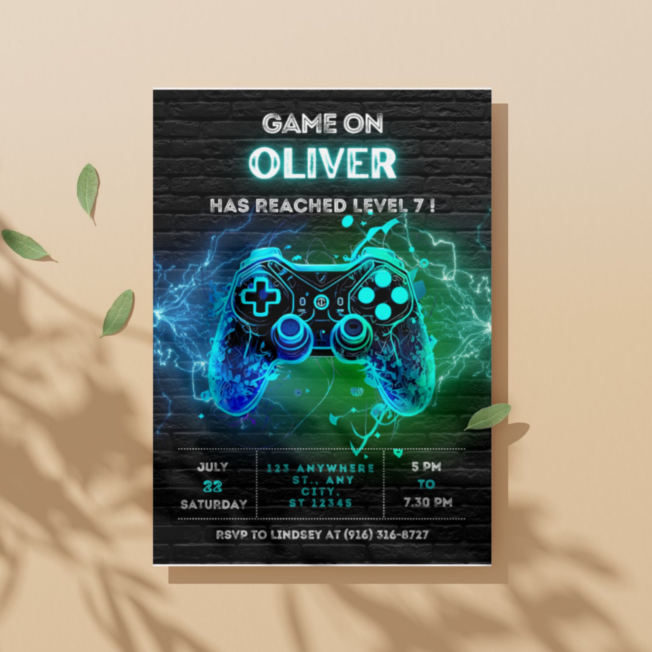 Video Game Birthday Invitation Template, Video Game Invitation, Video ...