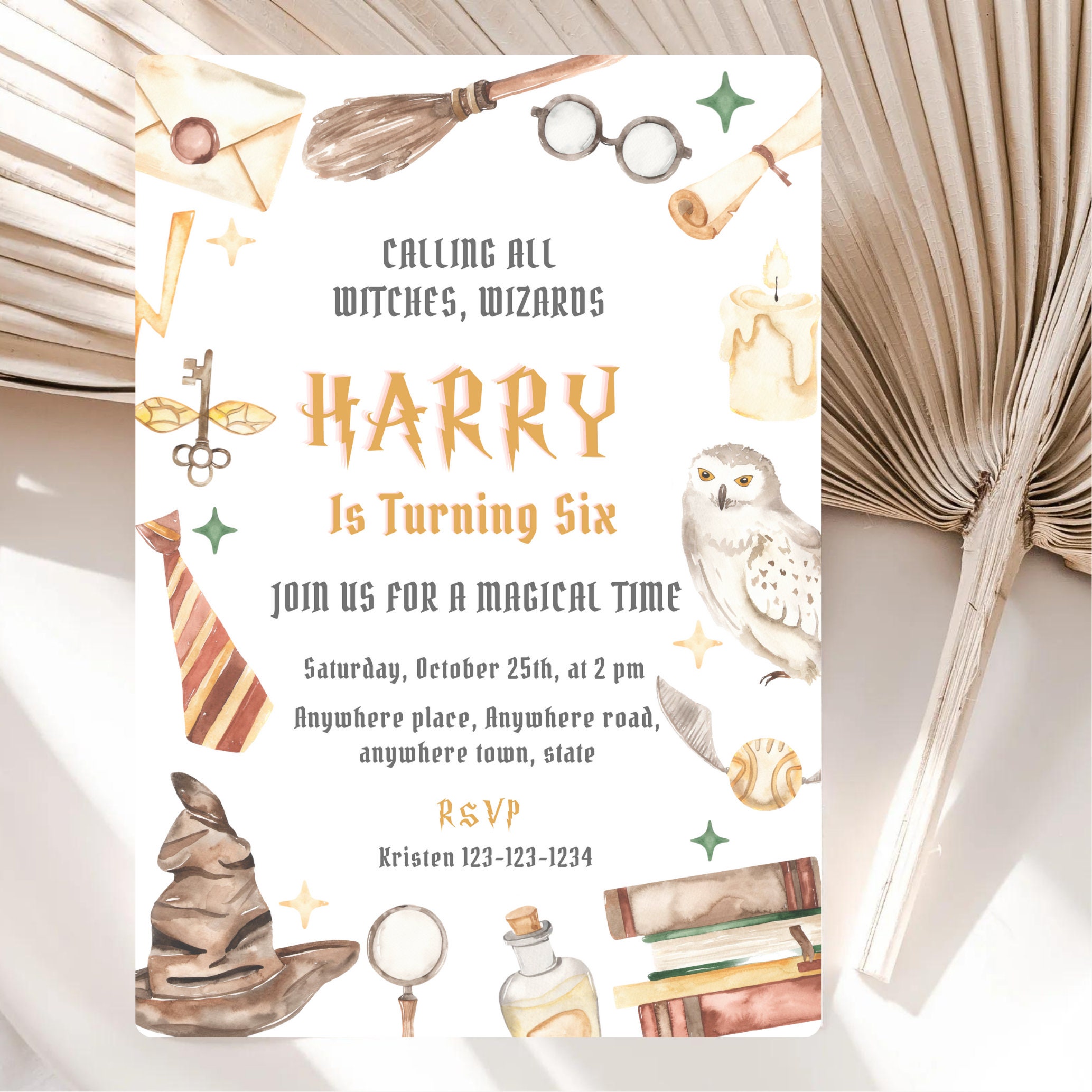 Editable Wizards Invitation, Printable Birthday Party Invitations ...