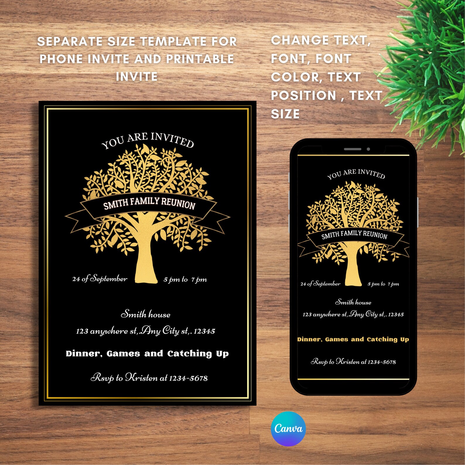 Family Reunion Invitation | Editable Family Reunion Invite Template ...