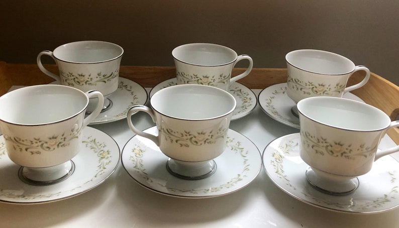 Sango China Japan Debutante 3688, Vintage Footed Teacup and Saucer, Set ...
