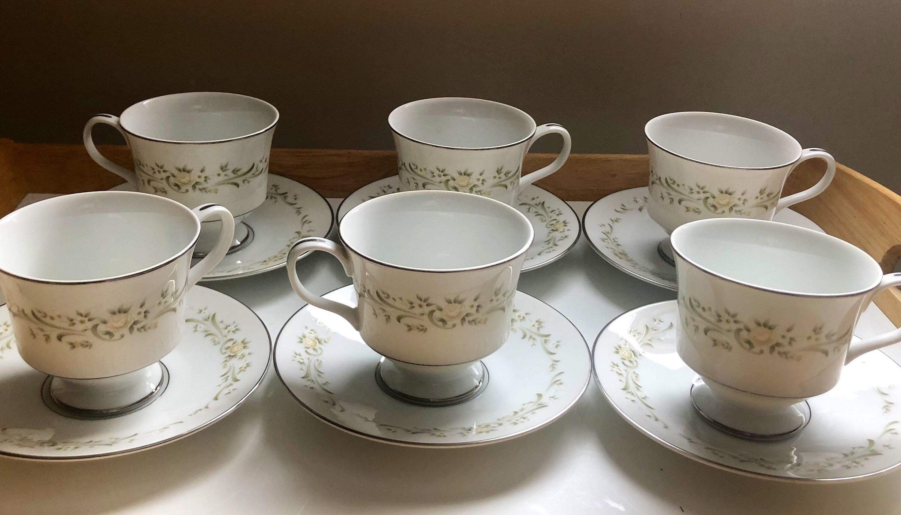 Sango China Japan Debutante 3688, Vintage Footed Teacup and Saucer, Set ...