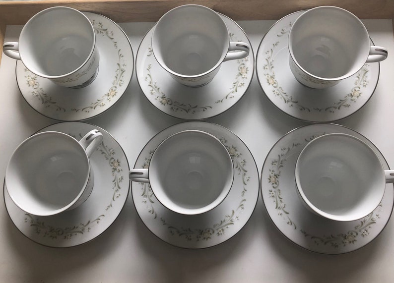 Sango China Japan Debutante 3688, Vintage Footed Teacup and Saucer, Set ...