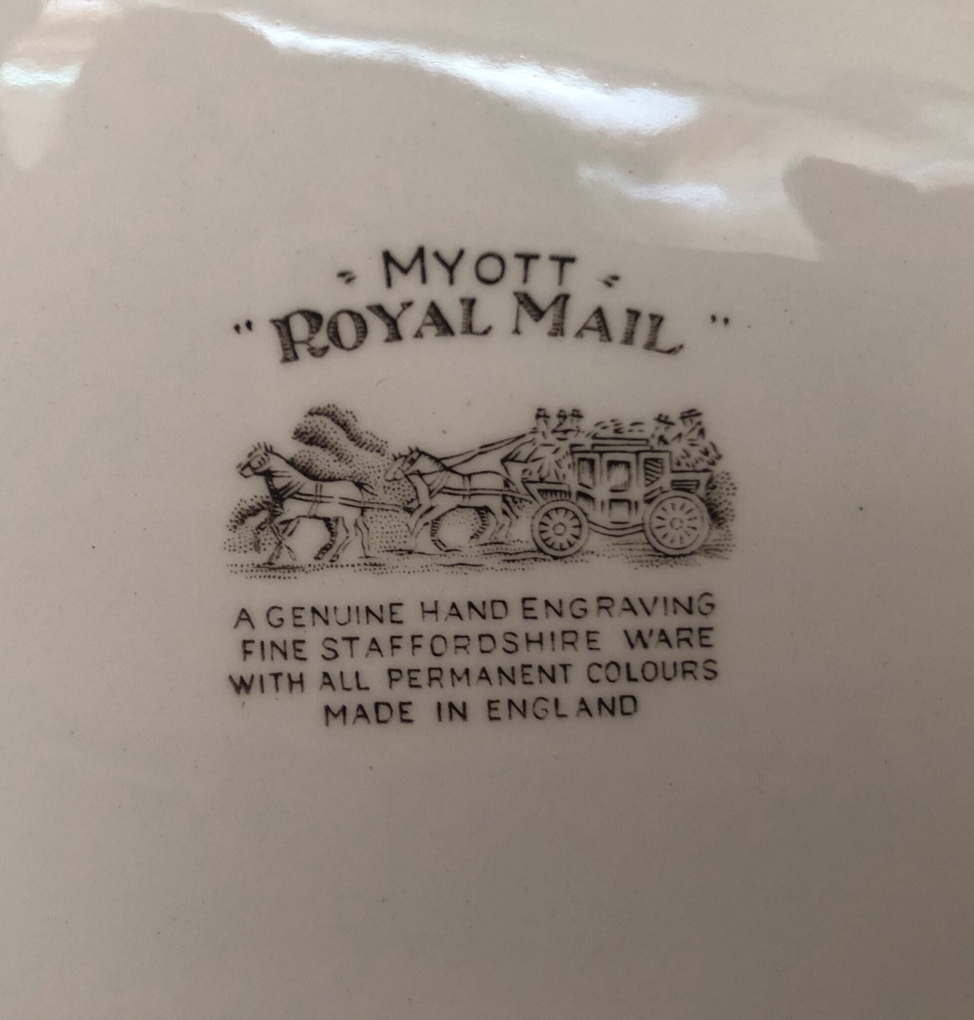 Vintage MYOTT "royal Mail" Brown Dinnerware. Genuine Hand Engraving ...