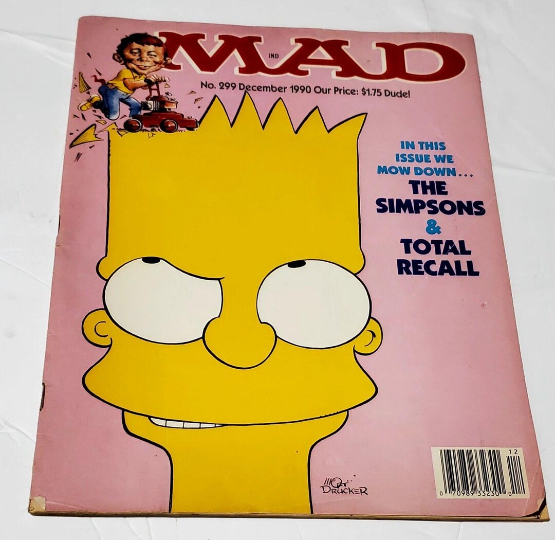Mad Magazine #299 Dec 1990 Simpsons Total Recall Gaines Vintage EC ...
