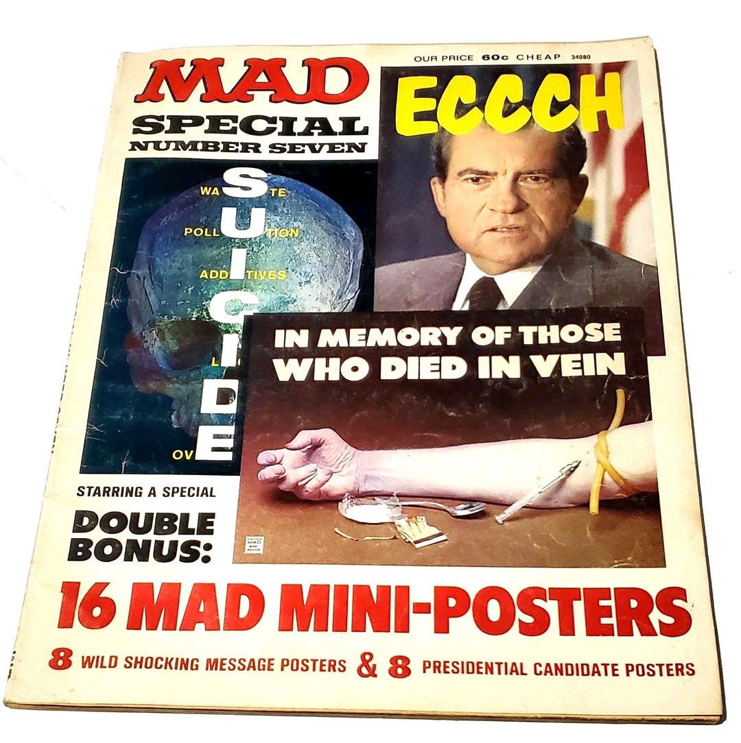 1972 Mad Magazine Special 7 16 Mini Posters Attached Nixon Vietnam War ...