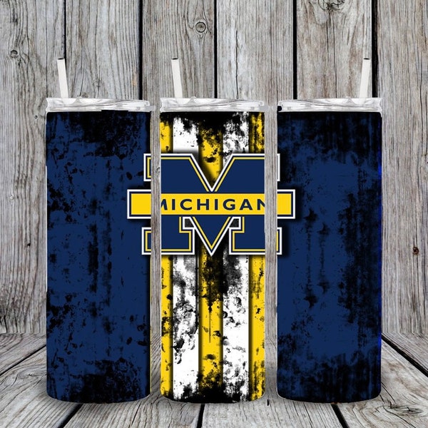 University of Michigan Tumbler Glasses - Etsy