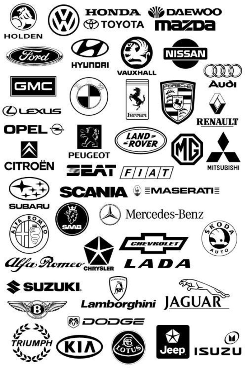 Tchoose Your Vehicle Logo, the Size, and Color in Description - Etsy