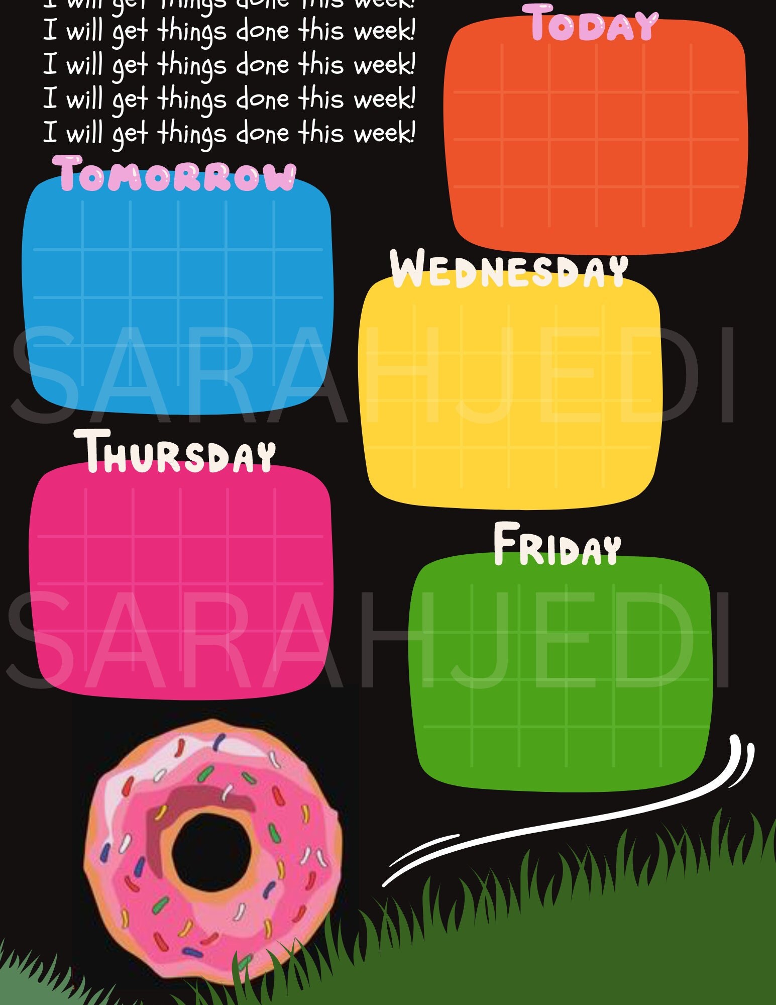 Simpson Donut 5 Day Planner PNG File - Etsy