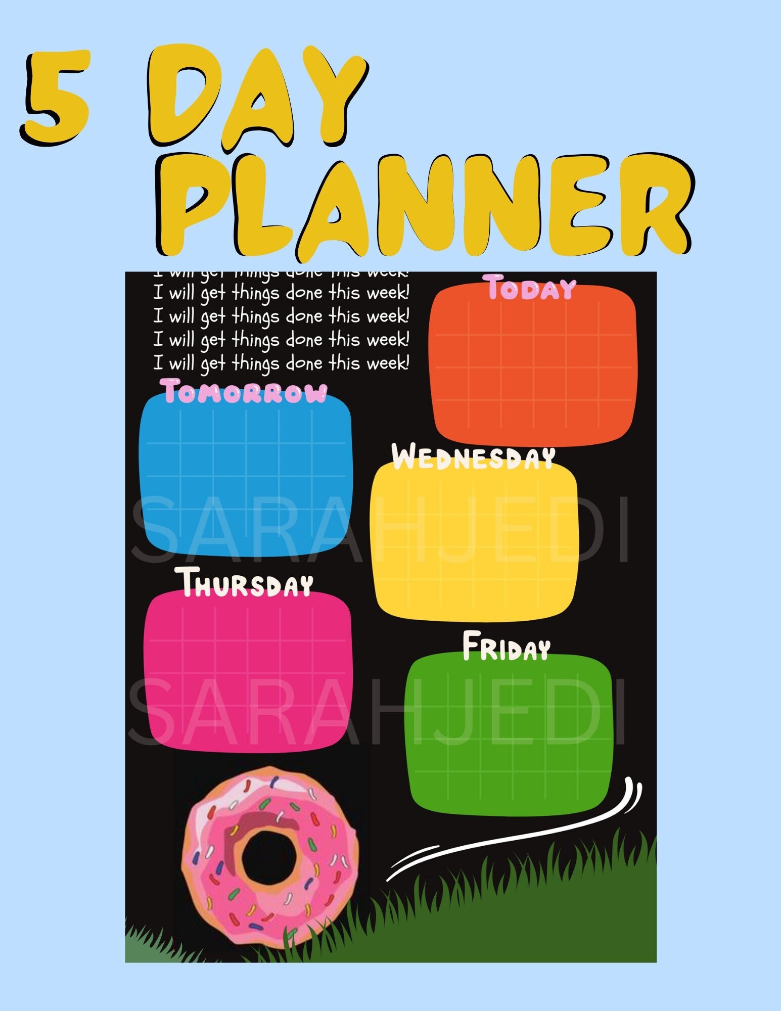 Simpson Donut 5 Day Planner PNG File - Etsy
