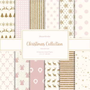 Christmas Digital Paper Christmas Tree Scrapbook Paper Holiday Santa ...