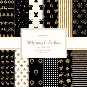 Christmas Digital Paper Christmas Tree Scrapbook Paper Holiday Santa ...