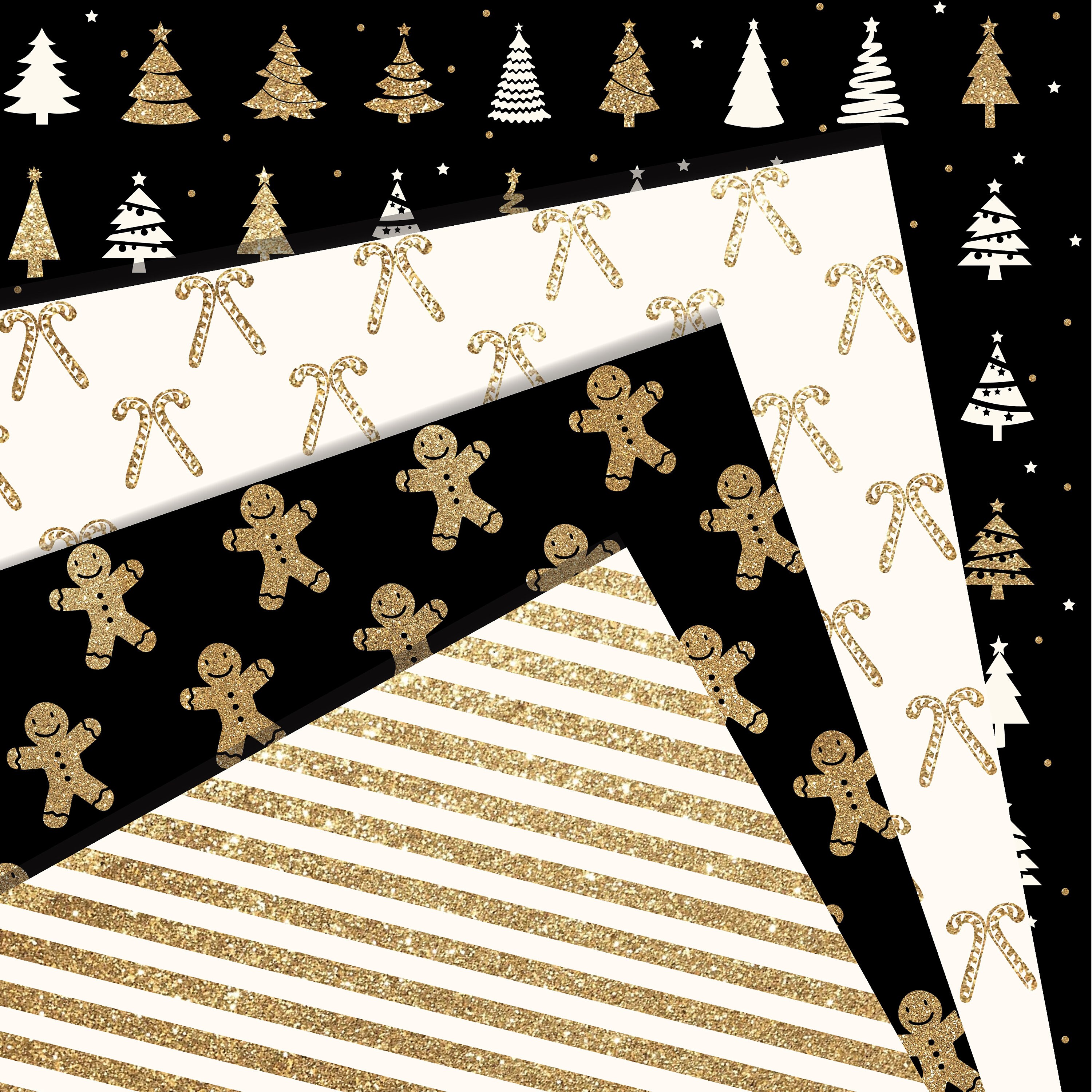 Christmas Digital Paper Christmas Tree Scrapbook Paper Holiday Santa ...