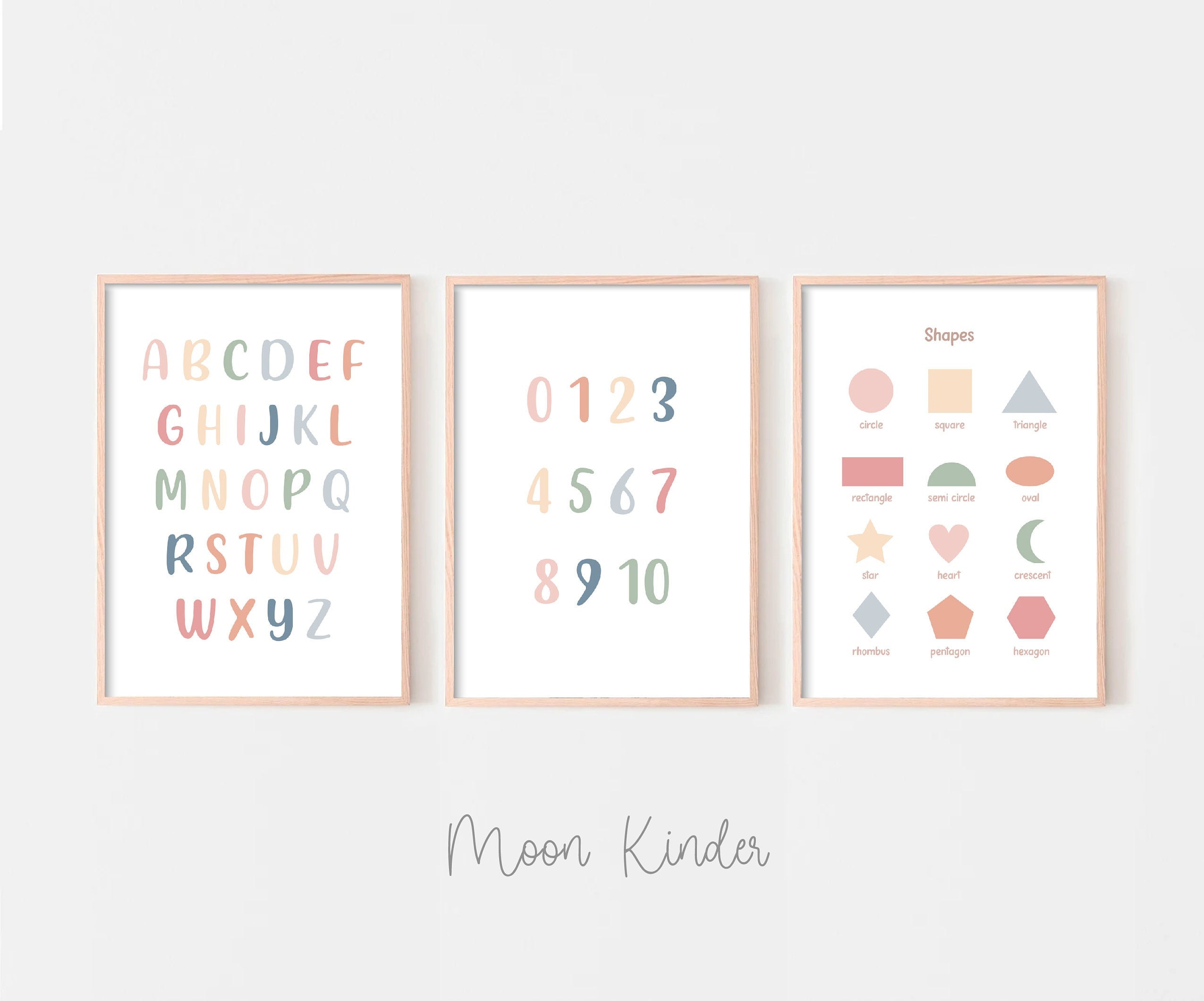 Set of 9 Educational Posters, Montessori Classroom Decor, Homeschool ...
