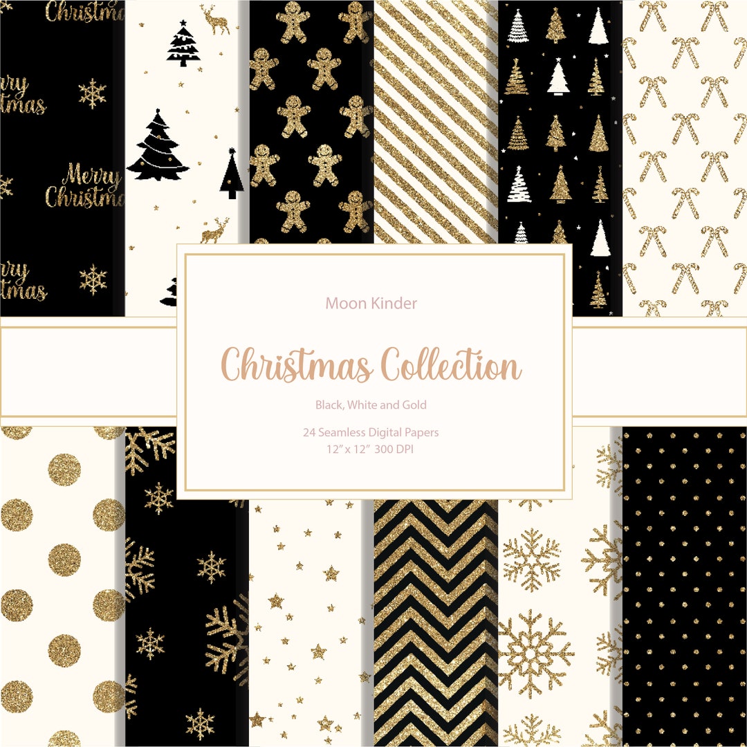 Christmas Digital Paper Christmas Tree Scrapbook Paper Holiday Santa ...