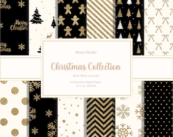 Christmas Digital Paper Commercial Use Christmas Printable - Etsy