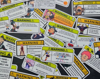Warning Sticker Anime - Etsy