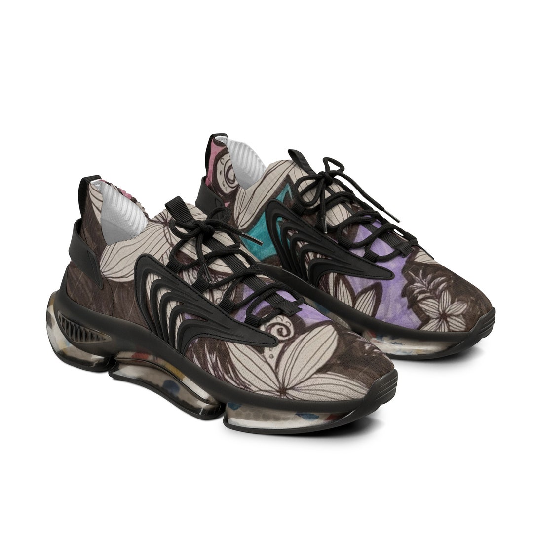 Flower Power | Men's Mesh Sneakers | Marker & Pen | Hand Drawn Look ...