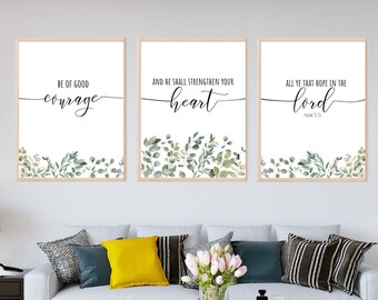 PSALM 91 King James Bible Floral Watercolor Wall Art Christian Home ...
