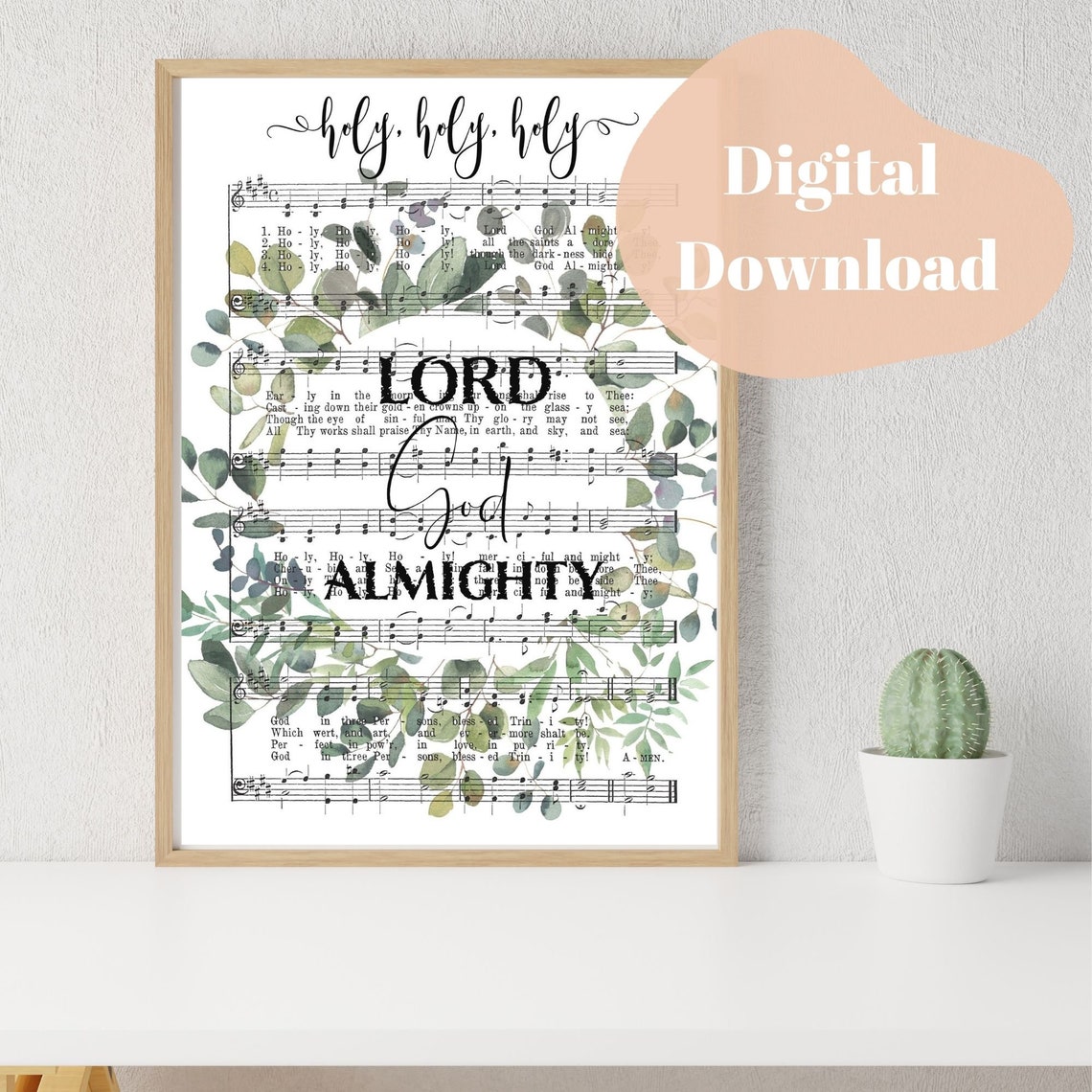 Holy Holy Holy Christian Home Decor Printable Art Inspirational Hymn ...