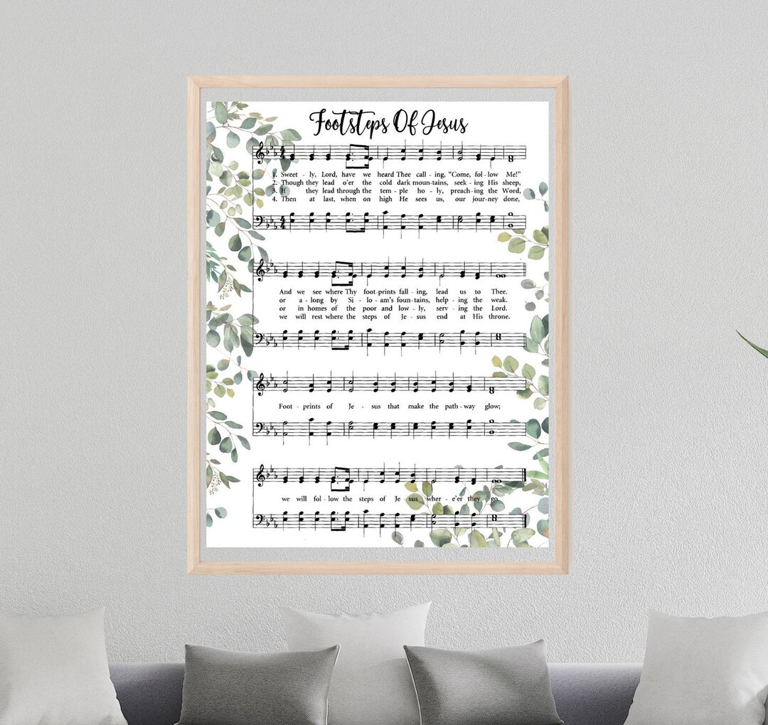 Footsteps of Jesus Hymn Footprints of Jesus Printable Bible Wall Art ...
