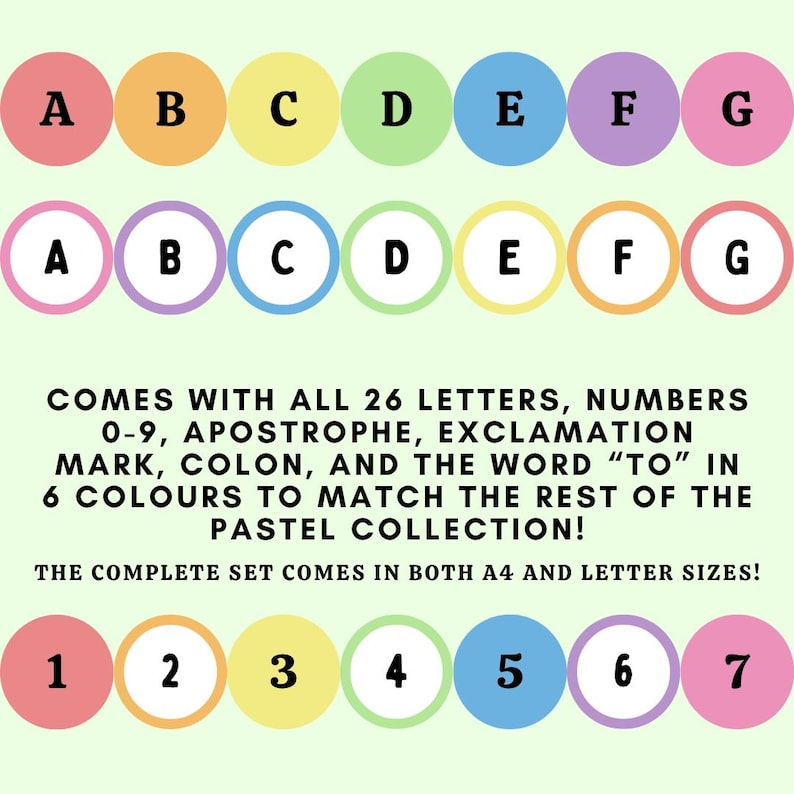 PRINTABLE Muted Rainbow Bulletin Board Lettering Set, Circle Bulletin ...