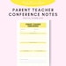 PRINTABLE Cute Parent Conference Notes, Parent-teacher Conference ...