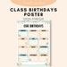 Classroom Birthday Poster, Birthday Poster, Class Birthday Celebrants ...
