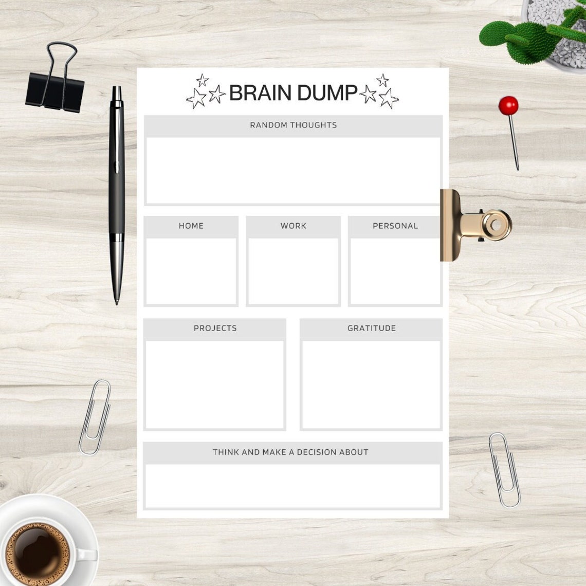 Brain Dump, ADHD Brain Dump, Thought Organizer, Thought Tracker ...