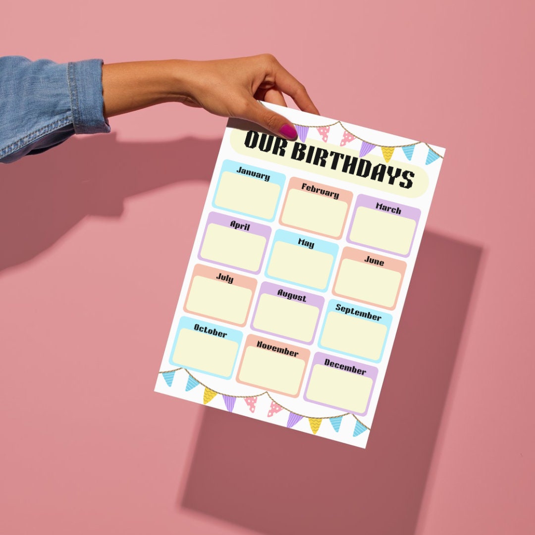 Classroom Birthday Poster, Birthday Poster, Class Birthday Celebrants ...