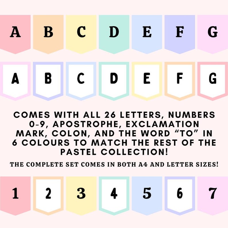 PRINTABLE Pastel Rainbow Bulletin Board Lettering Set, Bulletin Board ...