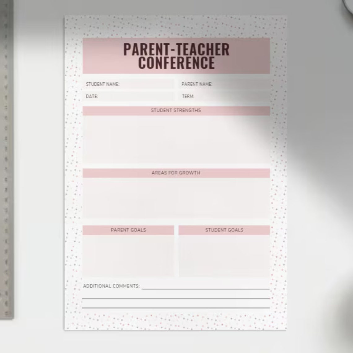 PRINTABLE Cute Parent Conference Notes, Parent-teacher Conference ...