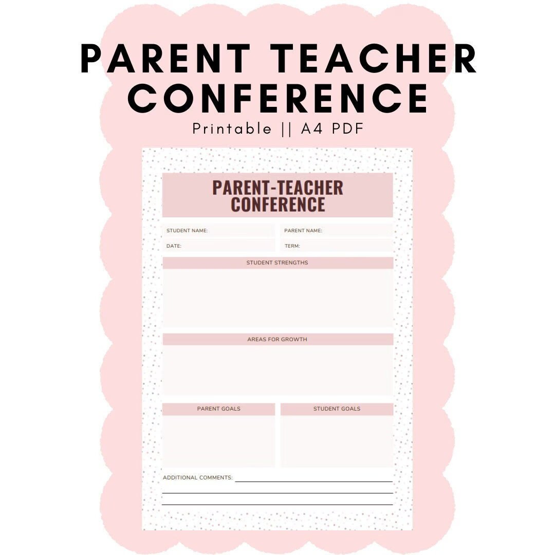 PRINTABLE Cute Parent Conference Notes, Parent-teacher Conference ...