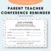 Parent Teacher Conference Reminder Notes, Parent Teacher Conference ...