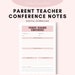 PRINTABLE Cute Parent Conference Notes, Parent-teacher Conference ...