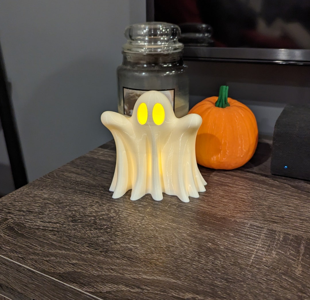 3D Printed Cute Ghostly Halloween Decoration With Flickering LED Tea ...