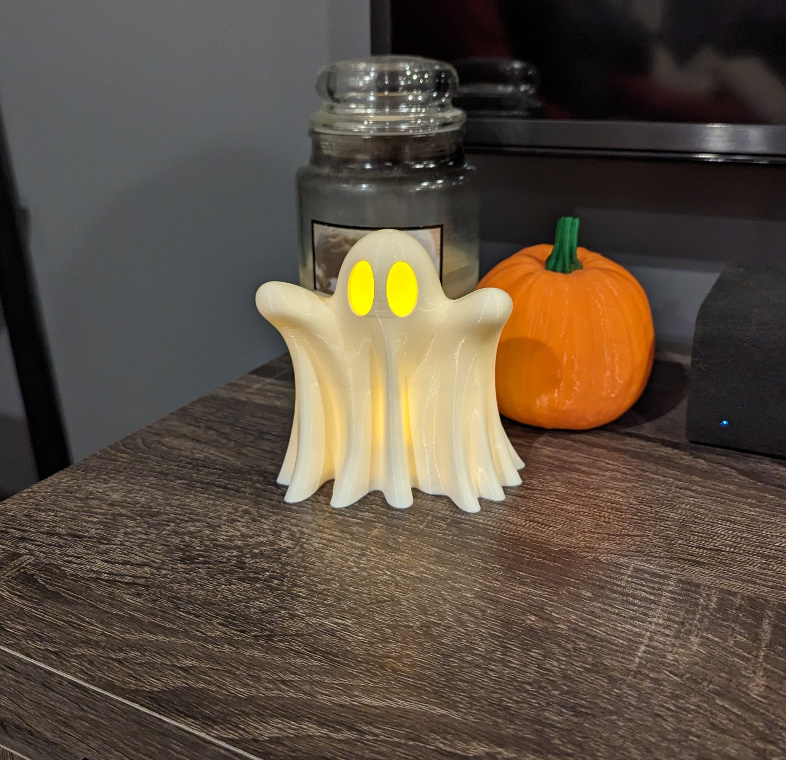 3D Printed Cute Ghostly Halloween Decoration With Flickering LED Tea ...