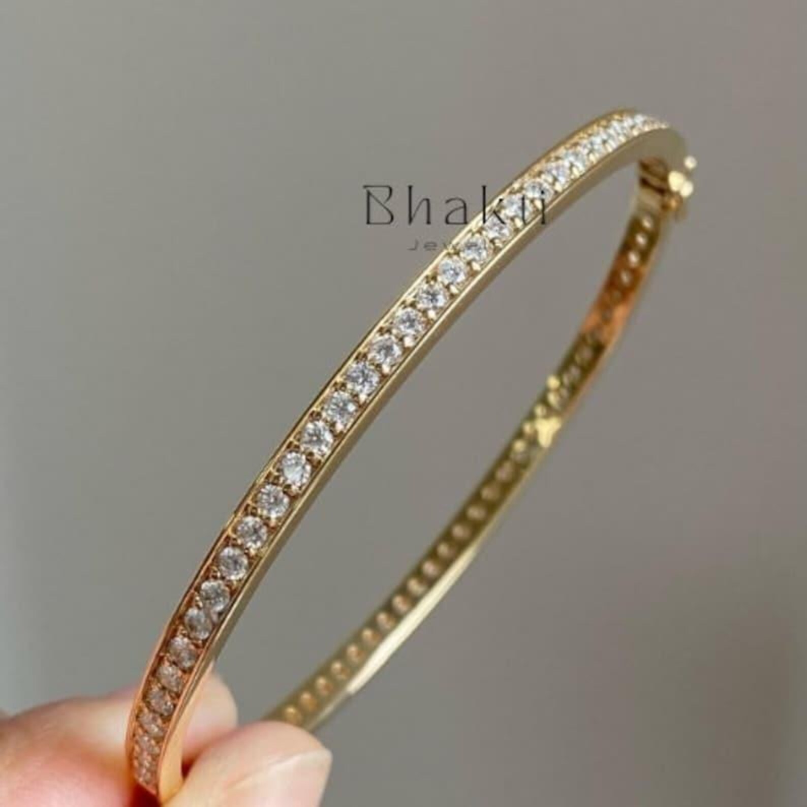Pave Diamond Bangle Classic Round Cut Diamond Wedding Bangles Dainty ...