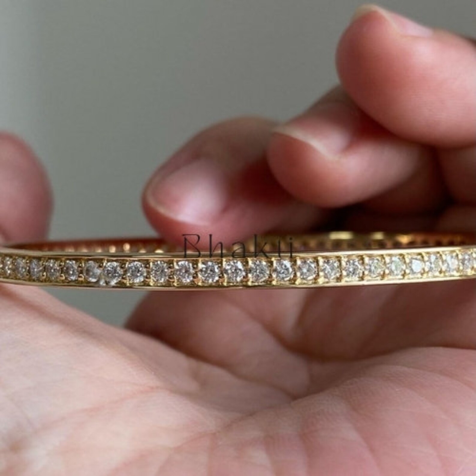 Pave Diamond Bangle Classic Round Cut Diamond Wedding Bangles Dainty ...