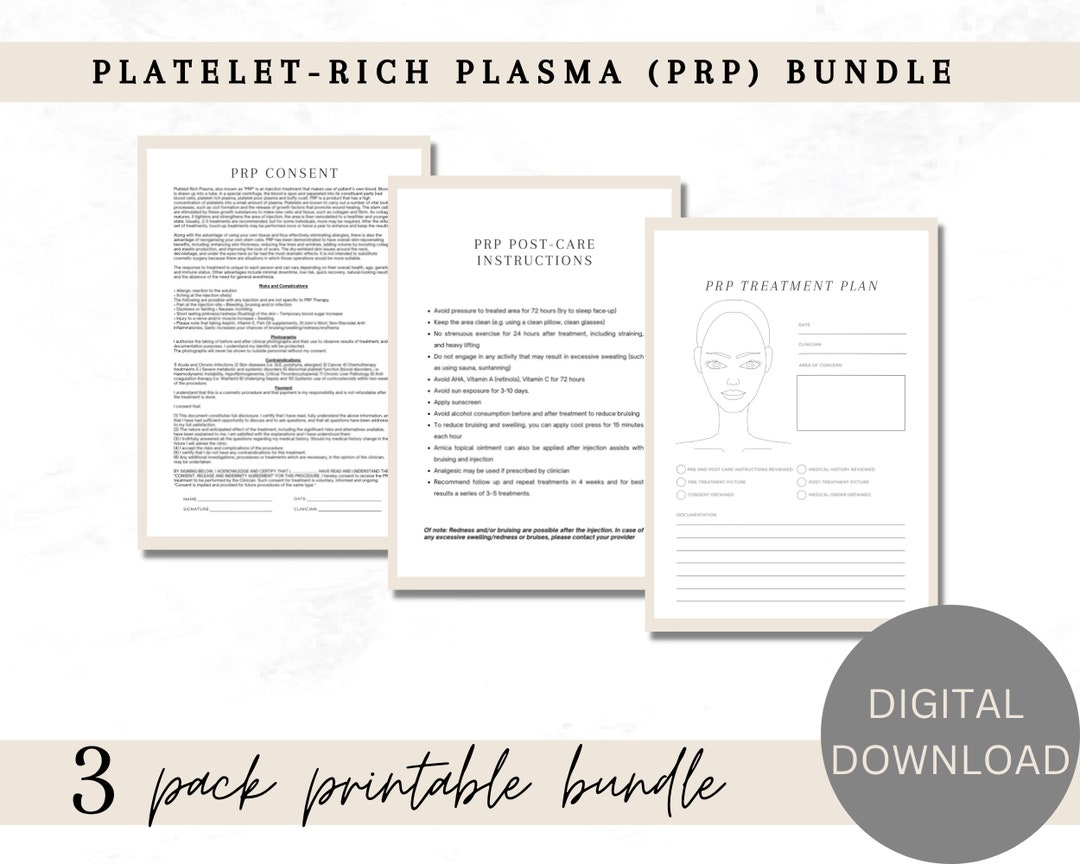 Aesthetic Elegant Platelet-rich Plasma (PRP) Consent Form, Treatment ...